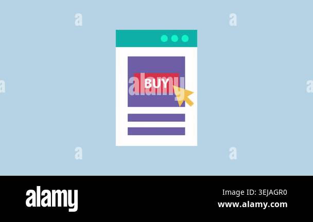 Webpage with buy button and gifts ecommerce 2d animation with alpha ...