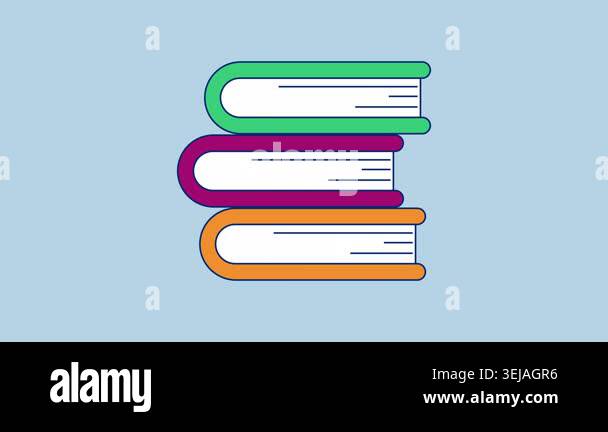 Book Animated icon 2d Animation with Alpha Matte Stock Video Footage ...