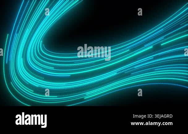 Abstract curve technology digital network, Flow data with blue light ...