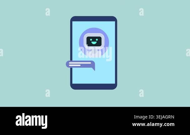 Chat bot taking answer messages, Chatbot communication 2d animation ...