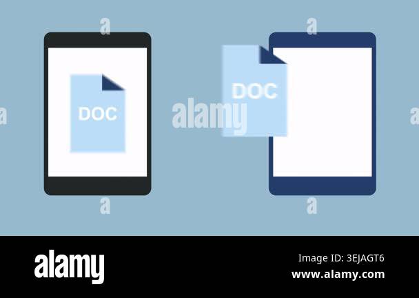 File transfer by phone, Document sharing, Data transfer concept 2d ...