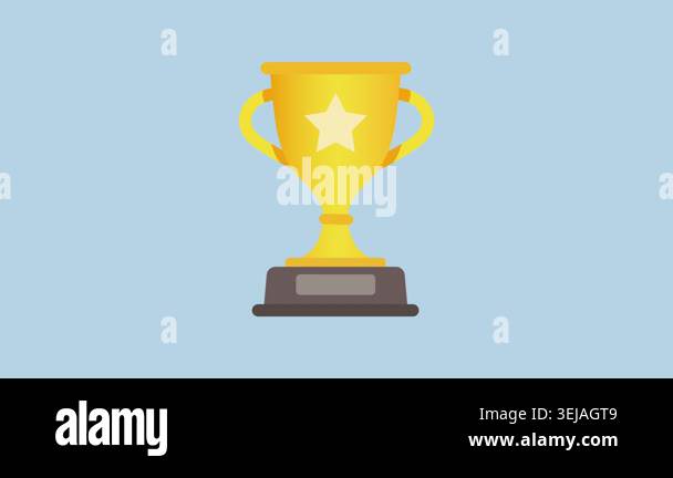 Golden trophy winner of the sports competition 2d animation with alpha ...