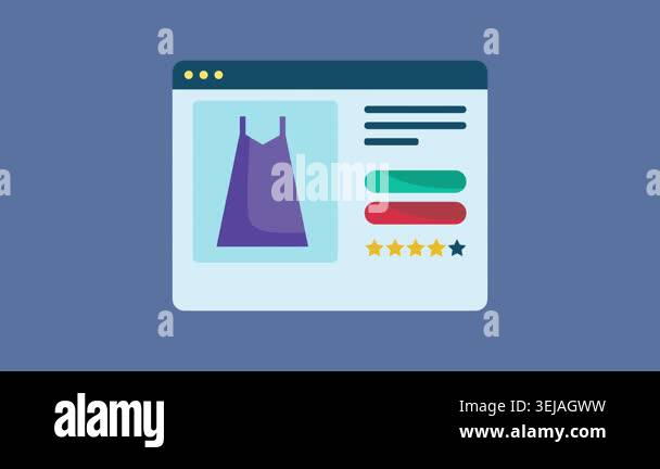 Webpage template with ecommerce 2d animation with alpha matte Stock ...