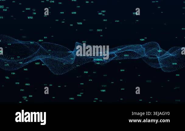 Moving Numbers Futuristic Abstract Wavy Video Animated Background Stock ...