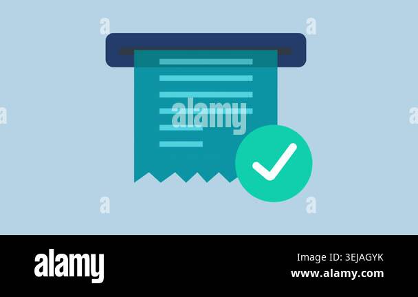Receipt with confirmed, Finance report, Order concept icon 2d animation ...