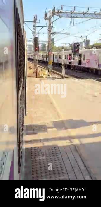 Mumbai Local Train Passing on Railway Tracks | Indian Railways Mumbai ...