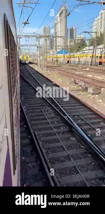 Mumbai Local Train Passing on Railway Tracks in Mumbai India | Indian ...