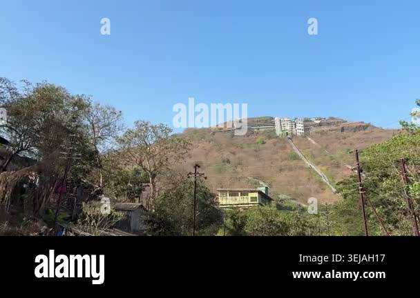 Funicular Ropeway Track and Cliff Railway Leading to Jivdani Temple ...