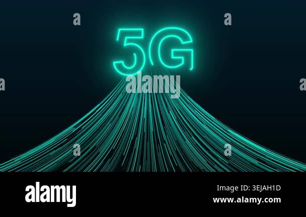 5G Network Digital With A Glowing Network Line Technology Concept Video ...