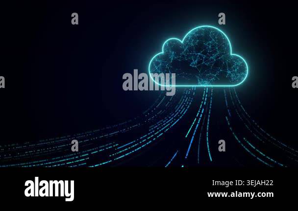 Cloud Technology Transferring Data, Internet And Network Concept Video ...