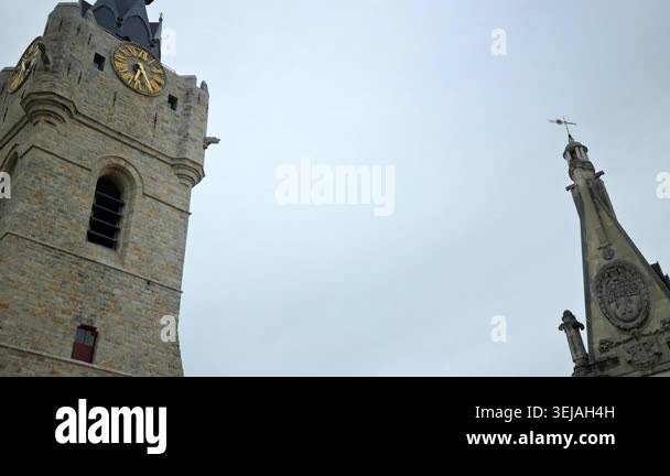 Bethue, France - 9 June, 2022: The Belfry of Bethune in the Grand Place ...
