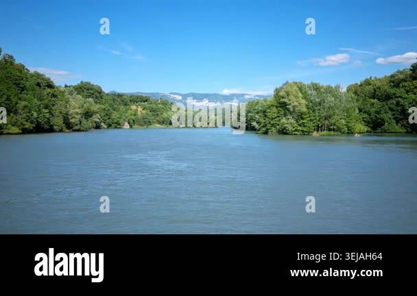 View of the Sne castle (Chteau de la Sne) from the Isre river Stock ...