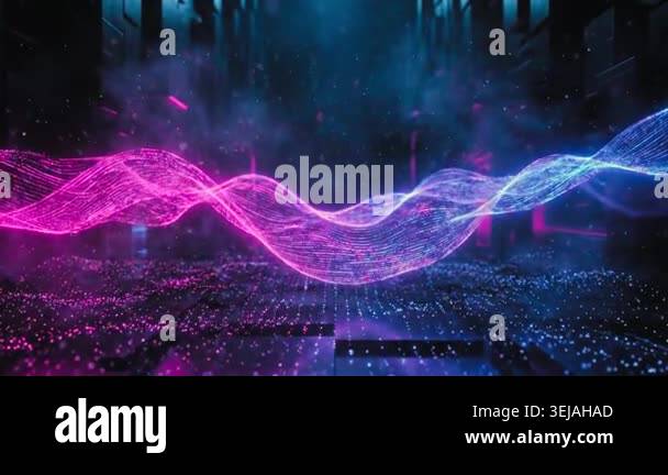 3 d illustration of abstract neon light and wave background Stock Video ...