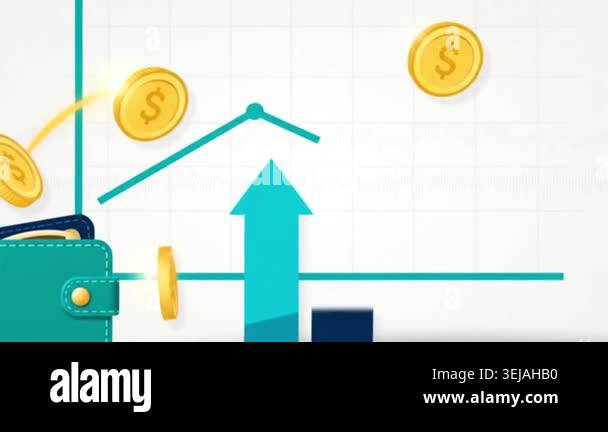 3 d illustration. coins with dollar sign Stock Video Footage - Alamy