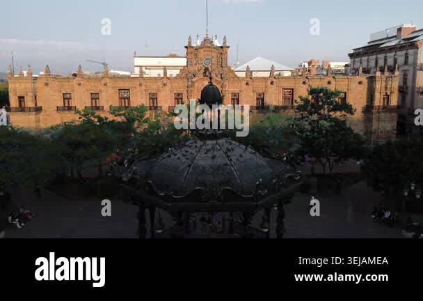 Cinematic Aerial Drone Traveling Left Shot of the Guadalajara Municipal ...