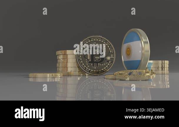 3D Loopable animation of a badge with the argentinian flag rotating 360 ...
