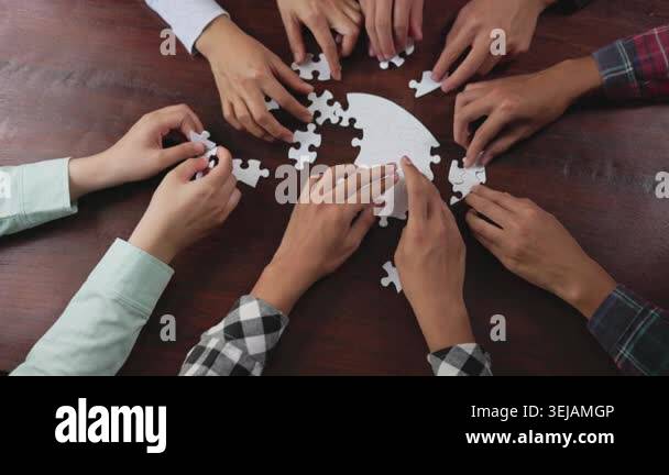 Top view close up shot of professional successful group of Hand holding ...