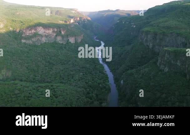 Panoramic Aerial Drone Flight over the Santiago River Canyon and ...