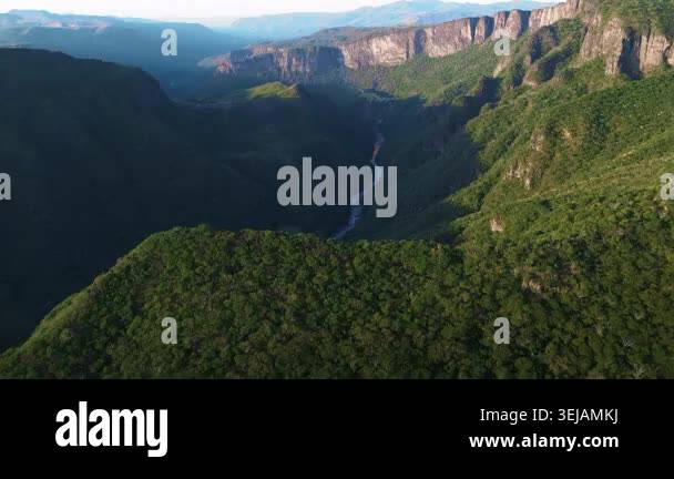 Panoramic Aerial Drone Flight over the Santiago River Canyon and ...