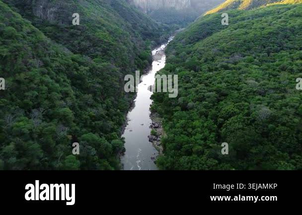 Panoramic Aerial Drone Flight over the Santiago River Canyon and ...