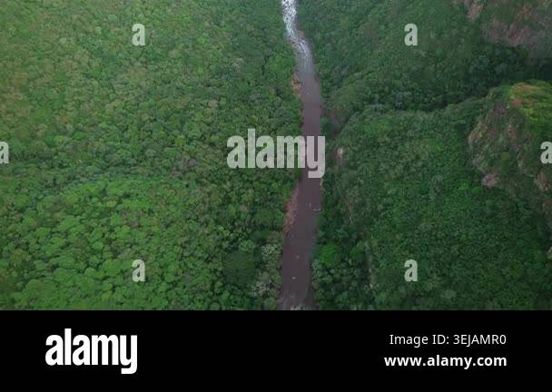 Panoramic Aerial Drone Flight over the Santiago River Canyon and ...