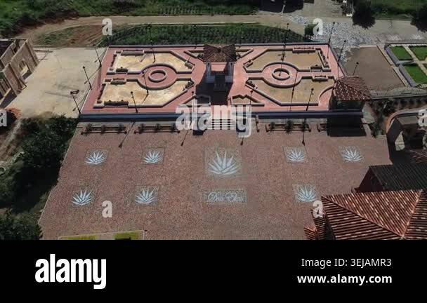 Cinematic Aerial Drone Overflight of the Welcome Plaza at Don Elias ...