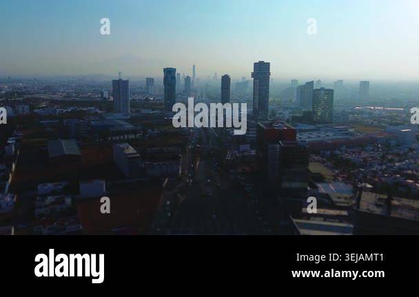 Low Light Skyline Silhouette of Buildings Horizon in Puebla de Zaragoza ...