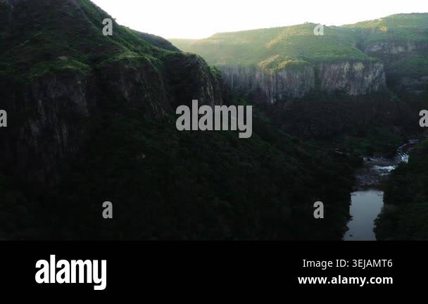 Panoramic Aerial Drone Flight over the Santiago River Canyon and ...