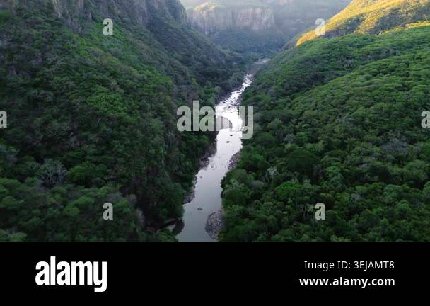 Panoramic Aerial Drone Flight over the Santiago River Canyon and ...