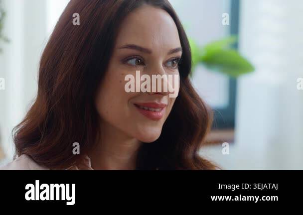Portrait happy cheerful Caucasian business woman smiling toothy joyous ...