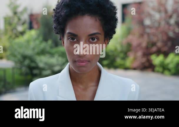 Business portrait serious negative African American formal woman ...