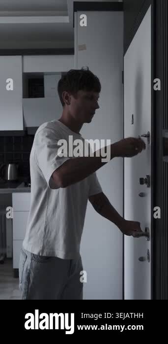 Psychological tension and hypervigilance concept with anxious man ...