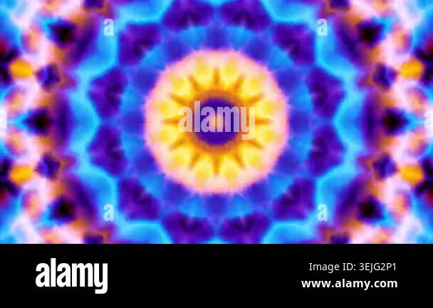 3D kaleidoscope mandala abstract background of trippy art psychedelic ...