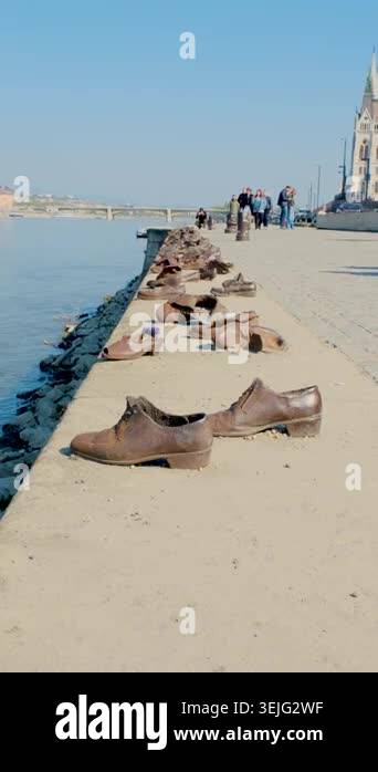 A powerful installation of bronze shoes lines the banks of the Danube ...