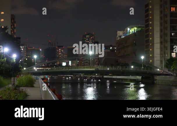 Onagigawa river, Japan Tokyo Night View 2024 Stock Video Footage - Alamy