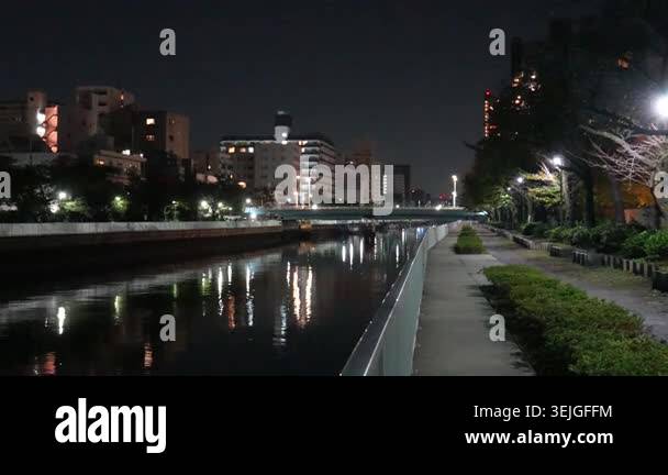 Onagigawa river, Japan Tokyo Night View 2024 Stock Video Footage - Alamy
