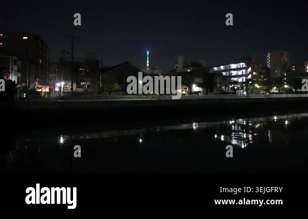 Onagigawa river, Japan Tokyo Night View 2024 Stock Video Footage - Alamy