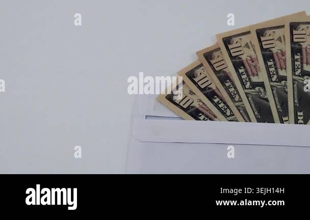 Video with a slow left to right camera movement revealing US dollar ...