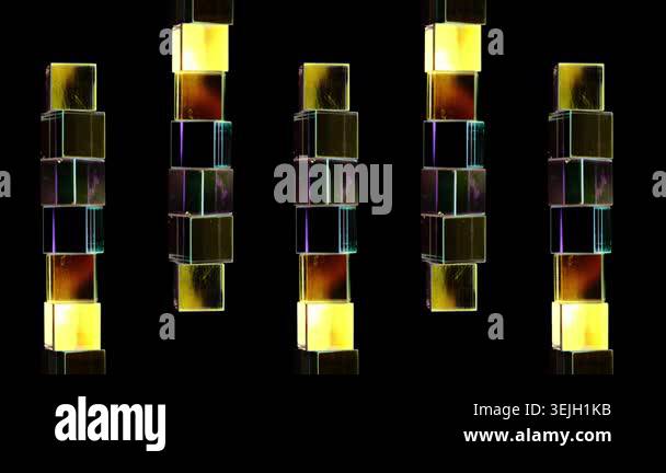 Crystal cube prism with refraction and holographic effect on dark ...