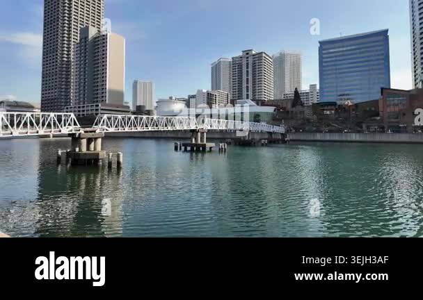 Tsukishima River Promenade January 2024, Japan Tokyo Stock Video ...