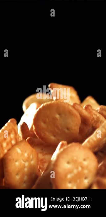Cookies fly up and fall down. Filmed on a high-speed camera at 1000 fps ...