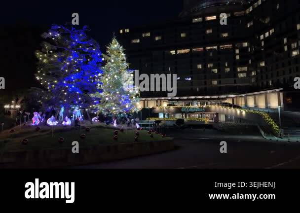 Hotel New Otani Night View Illumination 2023 Stock Video Footage - Alamy