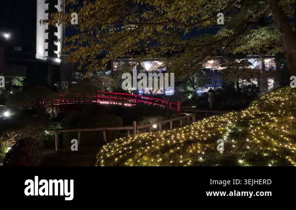 Hotel New Otani Night View Illumination 2023 Stock Video Footage - Alamy