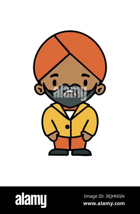 pixelize effect animation of indian man with turban and bright suit ...