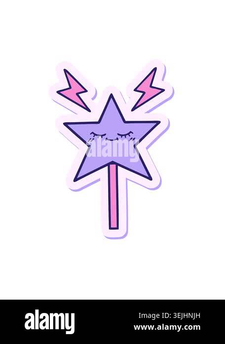 jiggle motion animation of sticker of a cute cartoon magic wand Stock ...