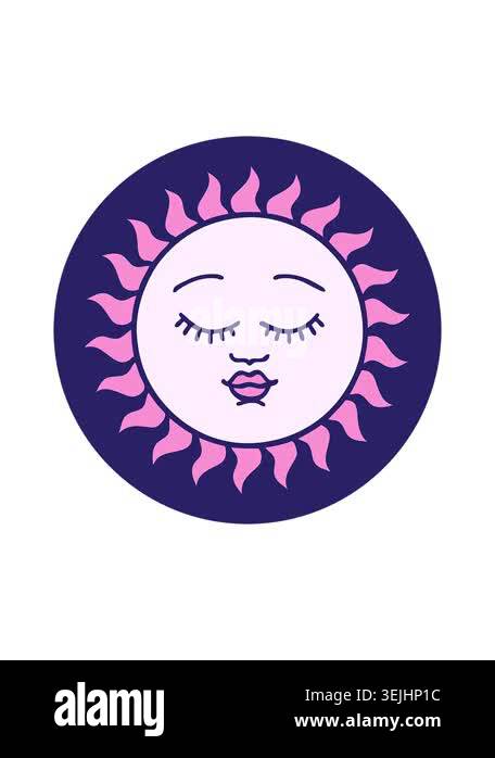 attention grabbing animation of folklore sun with face Stock Video ...