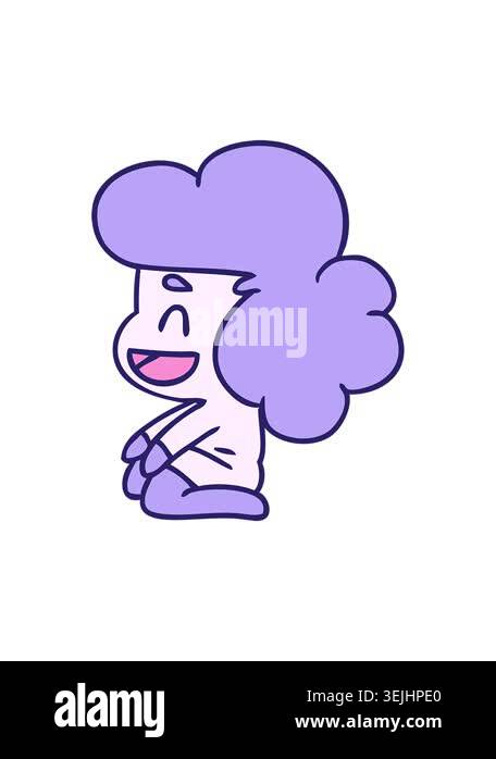 bobbing motion animation of cartoon illustration of a kawaii alien girl ...