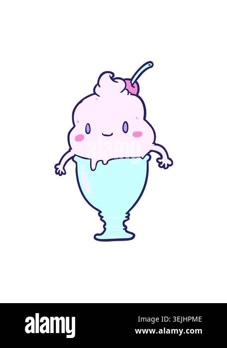 jiggle motion animation of cartoon ice cream image Stock Video Footage ...