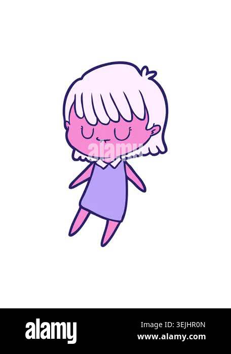 pixelize effect animation of neon color palette cartoon of woman Stock ...