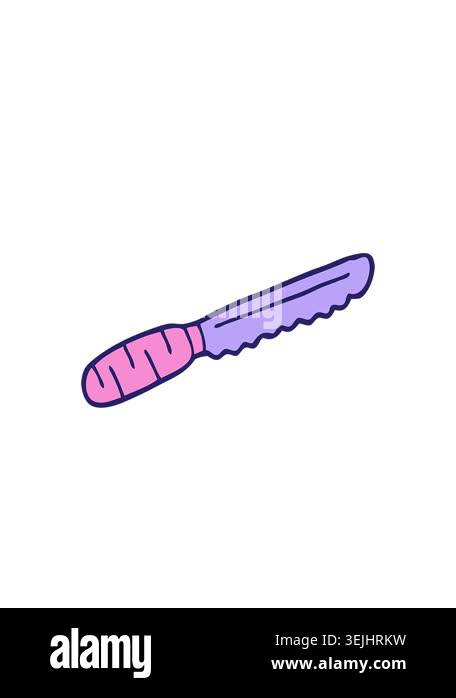 blinking radial lines animation of cartoon doodle bread knife Stock ...